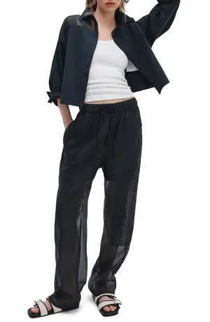 Rag & Bone Elly Crop Button-up Shirt - Black