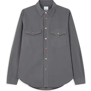 Paul Smith Casual Fit Organic Cotton Button-up Shirt - Anthracite