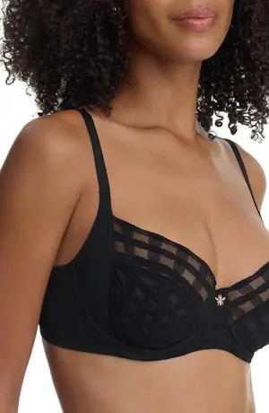 SKARLETT BLUE Bonbon Full Coverage Gingham Lace Bra - Black