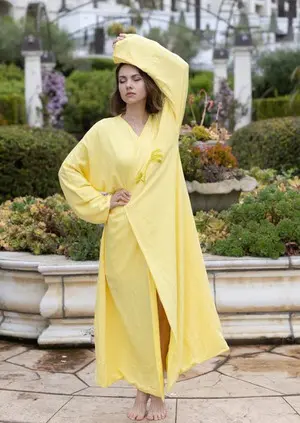 LE FAFO Palm Embroidered Silk Kaftan