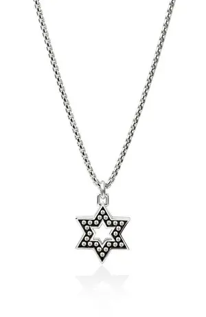 John Hardy Nailhead Star Of David Pendant Necklace - Silver