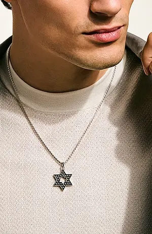 John Hardy Nailhead Star Of David Pendant Necklace