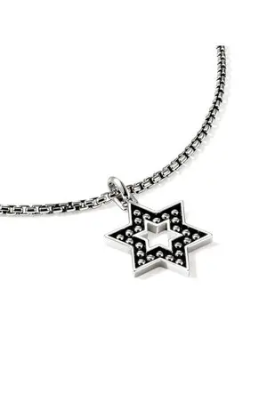 John Hardy Nailhead Star Of David Pendant Necklace