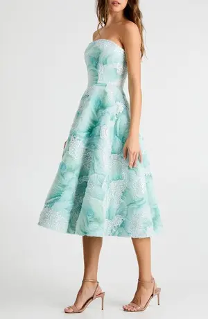 HELSI Vivi Strapless Midi Dress With Bead Detail