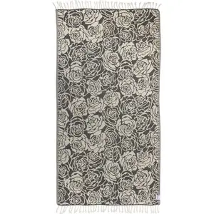 INFUSEZEN Rose Sand Resistant Organic Turkish Towel - Black