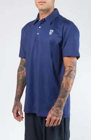 VAST Aqua Terra Formosan Bear Tech Performance Polo - Navy