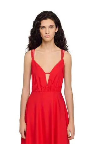 Sandro Asymmetric Maxi Dress