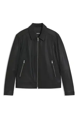 BOSS Mapson Lambskin Leather Jacket