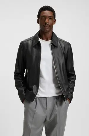 BOSS Mapson Lambskin Leather Jacket