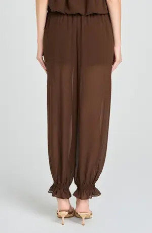WAYF Jasmine Semisheer Balloon Pants - Chocolate