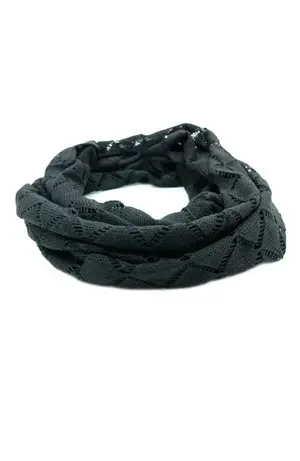 Portolano Cashmere And Silk Loop Scarf - Black