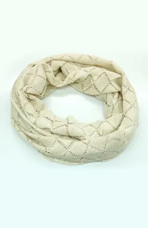 Portolano Cashmere And Silk Loop Scarf White