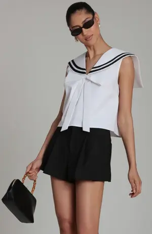 Avec Les Filles Sailor Sleeveless Top