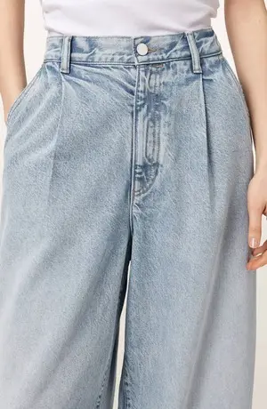 ALLSAINTS Haze Pleat Wide-leg Jeans - Light Indigo