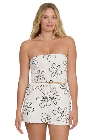 BILLABONG Floral Smocked Tube Top