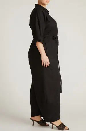 Universal Standard Maggie Linen Blend Jumpsuit - Black