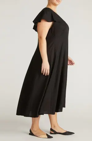 Universal Standard Victoria Linen Blend Fit & Flare Dress