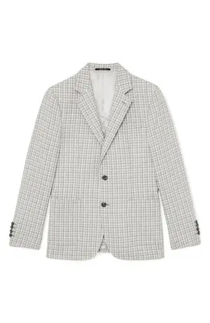 REISS Canty Houndstooth Knit Sport Coat - Soft Grey