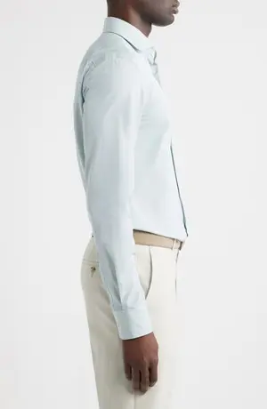 BOSS Hank Kent Slim Fit Cotton Dress Shirt - Open Green