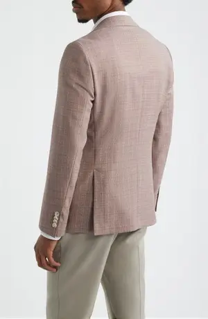 BOSS Hutson Slim-fit Slub Wool Sport Coat - Medium Red