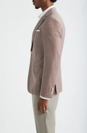 BOSS Hutson Slim-fit Slub Wool Sport Coat - Medium Red