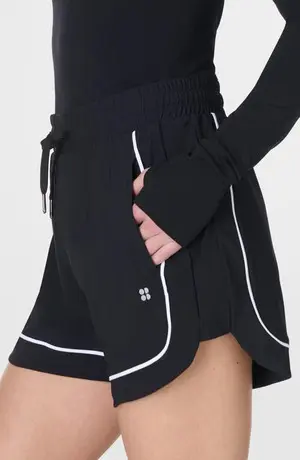 Sweaty Betty Explorer Track Piped Shorts - Black
