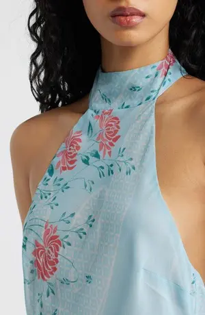 BELLA VENICE Piper Flower Halter Neck Mini Dress