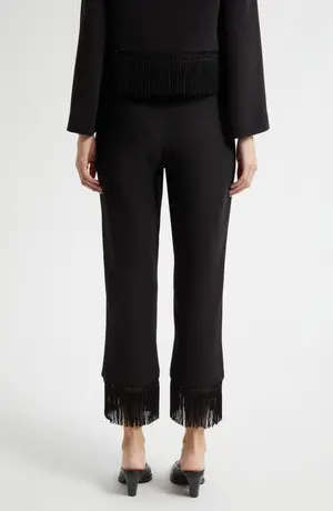 Posse Bianca Fringe Trim Crop Pants
