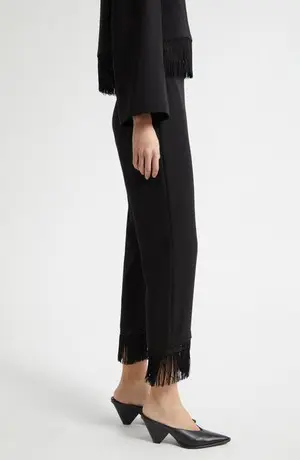 Posse Bianca Fringe Trim Crop Pants