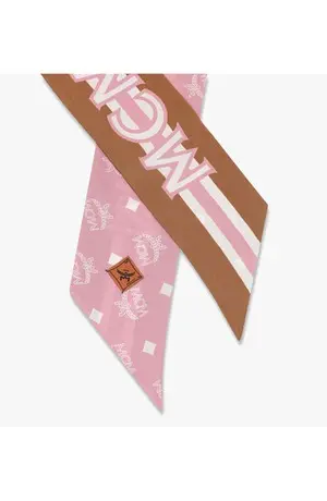 Mcm Monogram Print Petite Silk Scarf