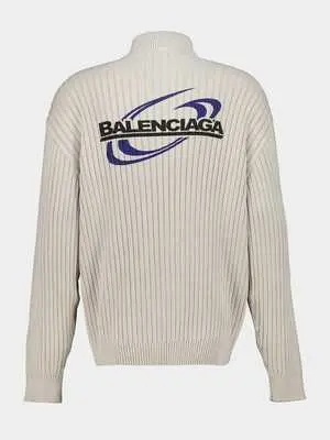 Balenciaga Ribbed Zip-neck Jumper