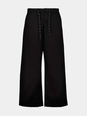 Balenciaga Relaxed Fit Cotton Chino Pants - Black