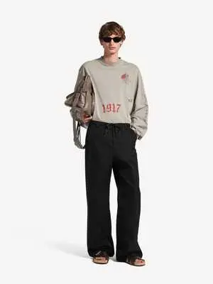 Balenciaga Relaxed Fit Cotton Chino Pants - Black