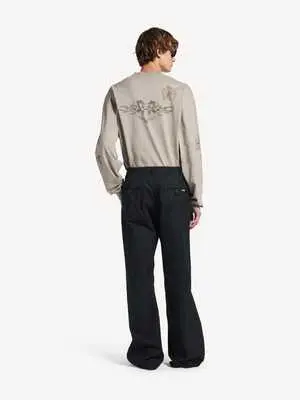 Balenciaga Relaxed Fit Cotton Chino Pants - Black