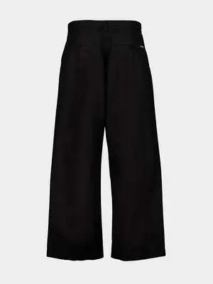 Balenciaga Relaxed Fit Cotton Chino Pants - Black