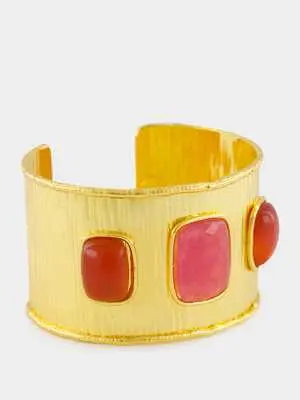 Sylvia Toledano Empire Quartz And Cornelian Cuff Bracelet