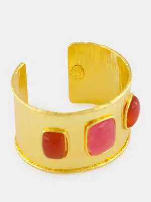 Sylvia Toledano Empire Quartz And Cornelian Cuff Bracelet