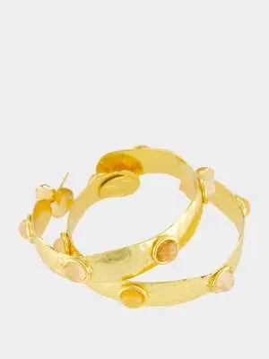 Sylvia Toledano Bianca Jasper And Quartz Hoop Earrings