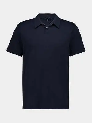 JAMES PERSE Deep Brushed Lotus Cotton Polo - Blue