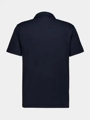 JAMES PERSE Deep Brushed Lotus Cotton Polo - Blue