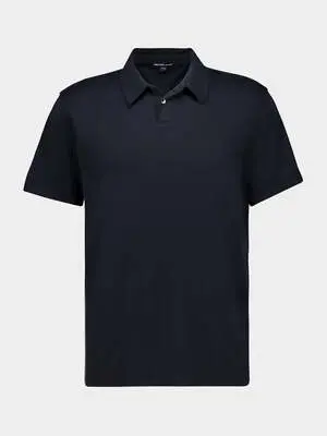 JAMES PERSE Brushed Lotus Cotton Polo - Black