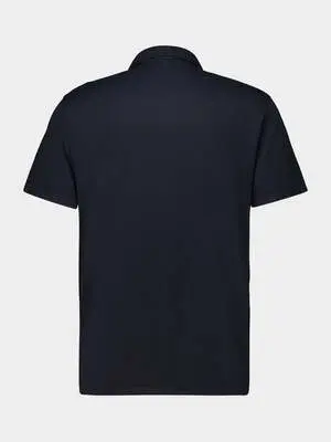 JAMES PERSE Brushed Lotus Cotton Polo - Black