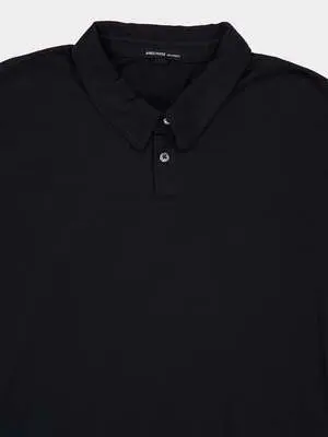 JAMES PERSE Brushed Lotus Cotton Polo - Black