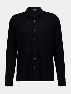 JAMES PERSE Clean Finish Cotton Jersey Shirt - Black