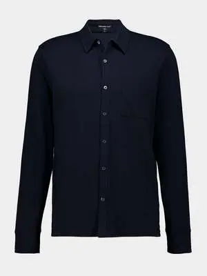 JAMES PERSE Deep Clean Finish Cotton Jersey Shirt - Blue
