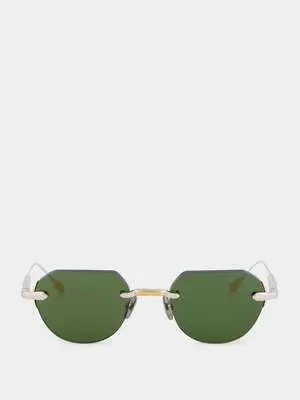 LUNETTERIE GÉNÉRALE Grand Prix Rimless Sunglasses - Green