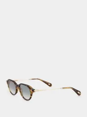 LUNETTERIE GÉNÉRALE Après-ski Tobacco Gradient Round Sunglasses