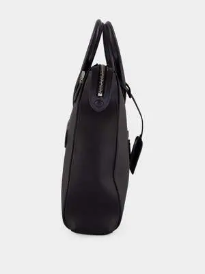 Santoni Leather Laptop Bag - Black