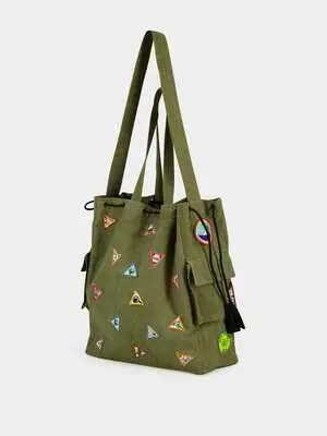 BAZISZT Scout Cotton Embroidered Tote Bag