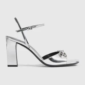 Gucci Signora Leather Sandals - Silver